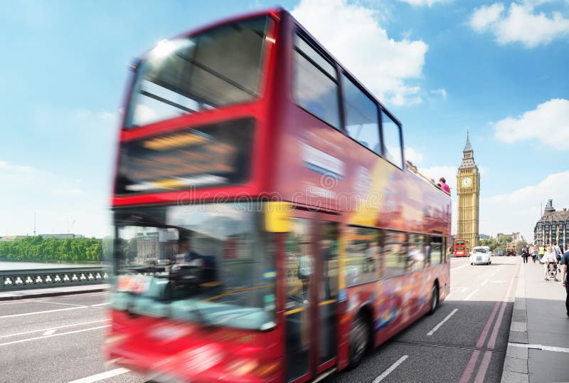 Motion bus in London, Uk stock image. Image of parliament - 87354097