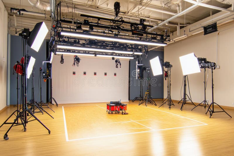 Motion Capture Studio Setup with Cameras and Lighting Equipment Stock Image - Image of cameras ...