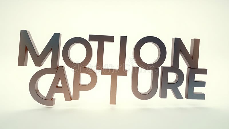 Motion Capture Typography Displayed in 3D Style on a Clean Background ...