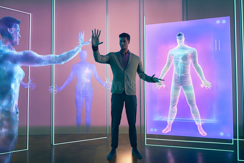 Motion Capture Virtual Reality. Digital Technology Stock Illustration ...