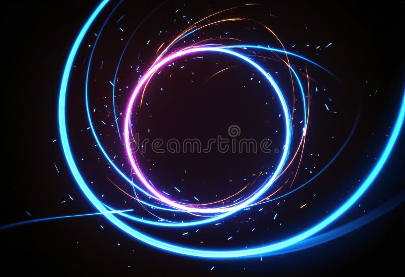 Motion Circle Light Effect with Glowing Sparks and Swirling Energy ...