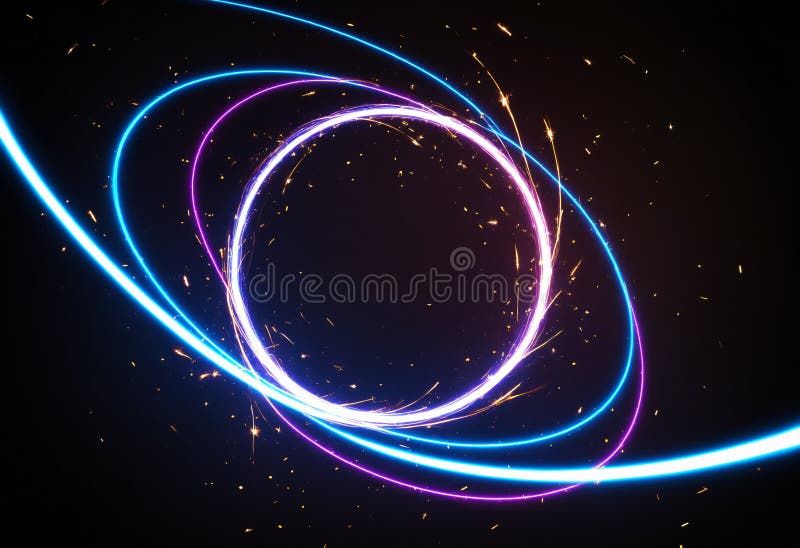Motion Circle Light Effect with Glowing Sparks and Swirling Energy ...