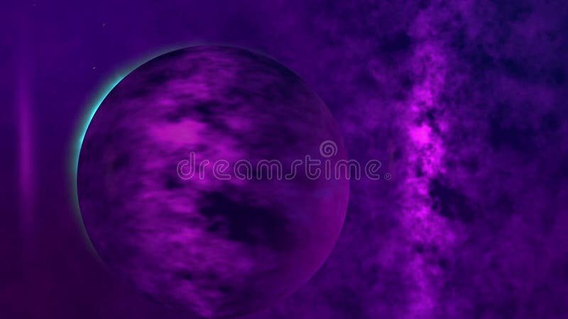 Planet at Colorful Violet Space Background Stock Video - Video of ...