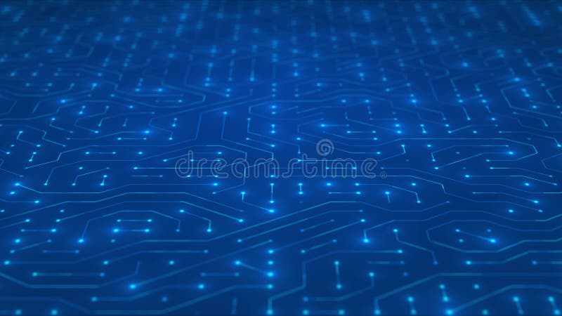 Motion Circuit Board or Computer Motherboard with Neon Effect ...