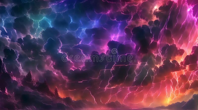 Motion Clouds in the Sky and Lightning are Atmospheric Phenomena Stock ...