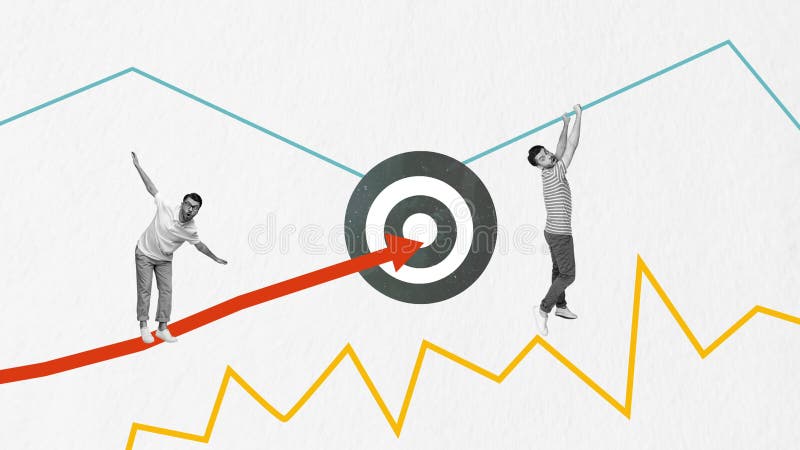 Motion Collage Video of Two Astonished Guys Stand Graph Statistics ...