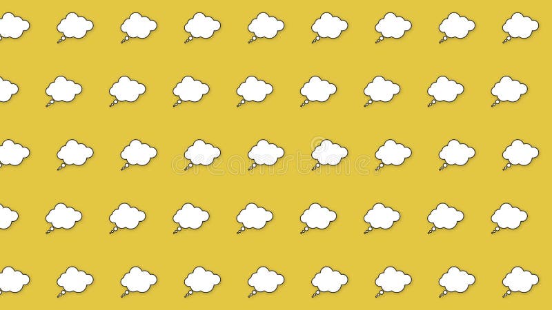Motion Design Note in the Form of a Cloud. Animated Element on Yellow ...
