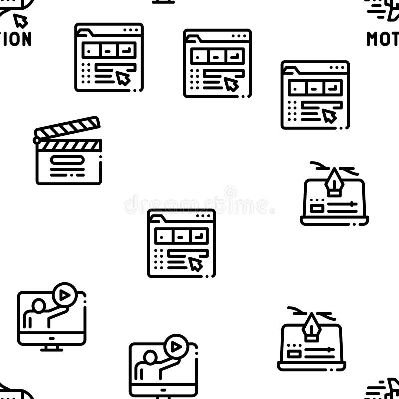 Motion Design Studio Seamless Pattern Vector Stock Vector ...