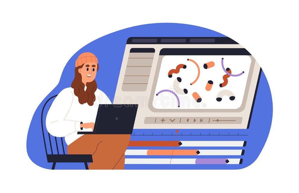 Motion Designer at Work. Animator Making, Designing Animation with ...