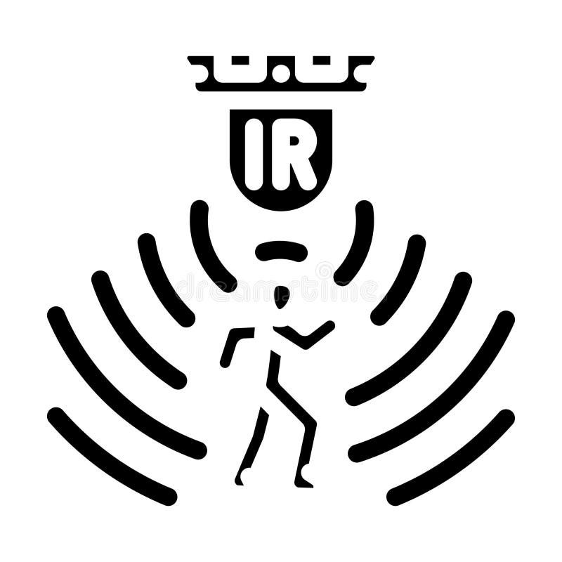 Motion Detection Sensor Module Glyph Icon Vector Illustration Stock ...