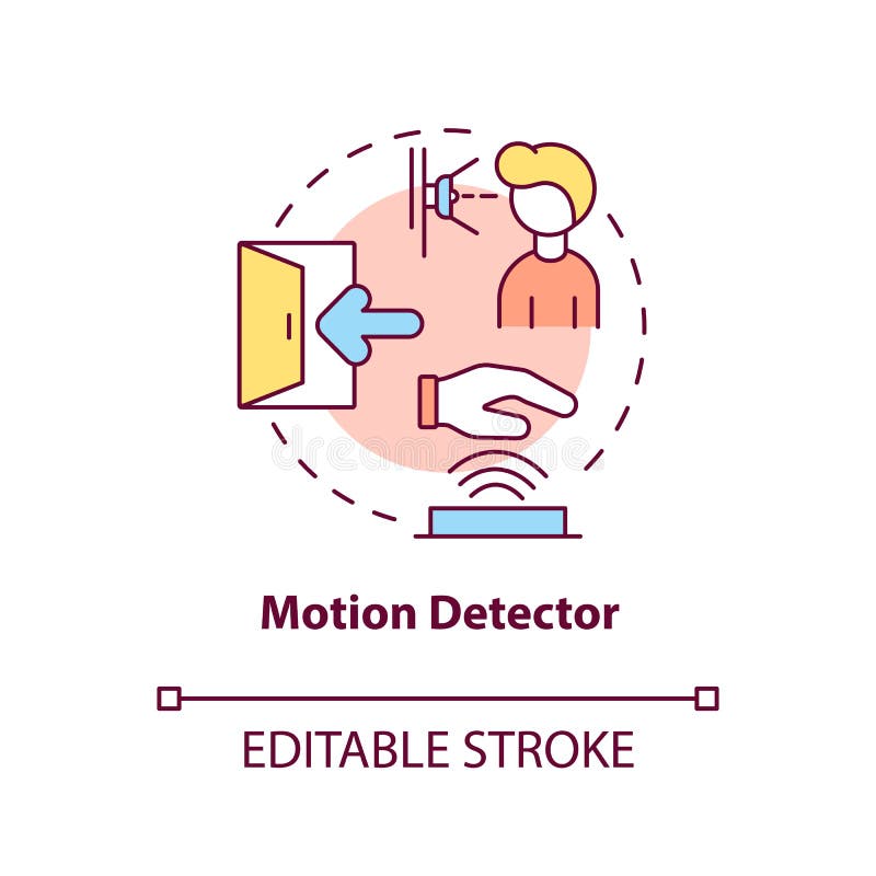 Motion Detector Flat Icon, Security and Guard Stock Vector ...