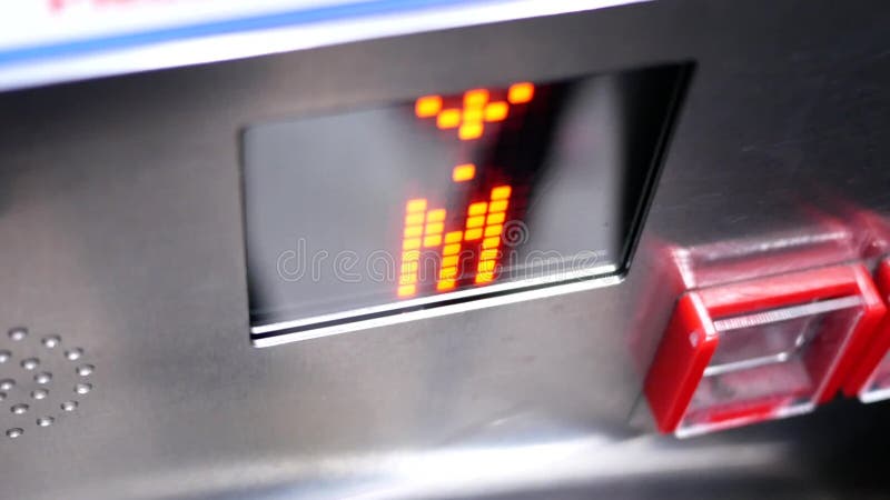 Digital Display Indicating Floors Numbering in Elevator Stock Footage ...