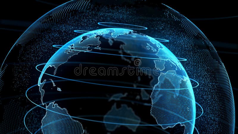 Motion Earth Digital Globe Transparent Surface Stock Footage - Video of ...