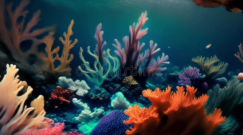 Animation, Motion Effect, Coral Reef in Sea Stock Footage - Video of ...