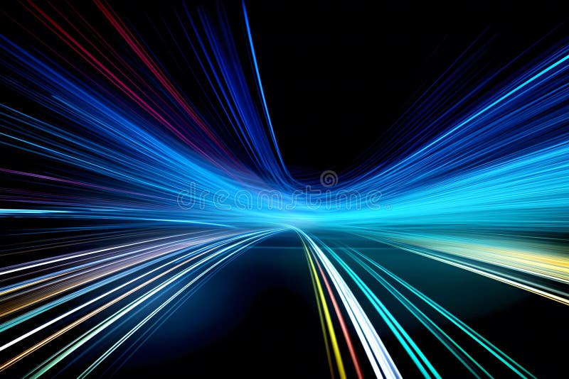 Motion Effect Light Street. Neural Network AI Generated Stock Photo ...