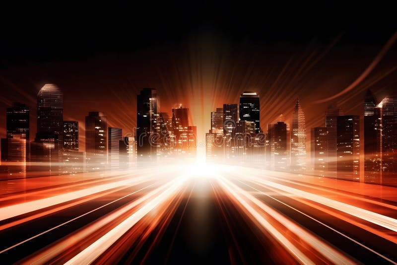 Motion Effect Light Street. Neural Network AI Generated Stock ...