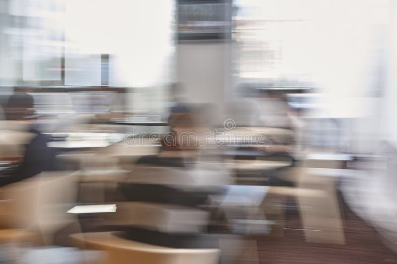 Motion Effect in Photography. Slow Time Exposure. Seated Persons Stock ...