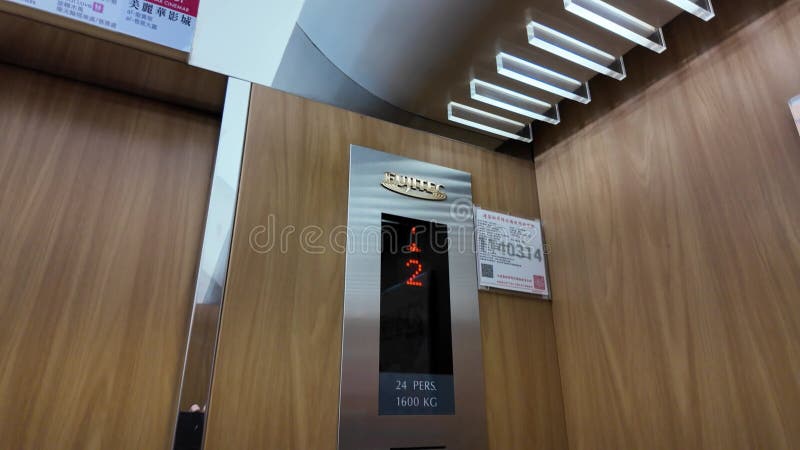 Motion of Elevator Digital Display B1 To Second Floor Inside the Mall ...