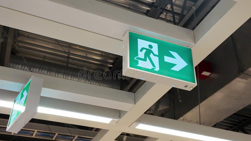 Motion of Exit Sign Inside Ikea Store with 4k Resolution Stock Video ...