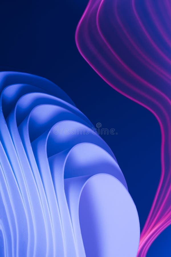 Motion Flow 3D Shapes with Violet Background. Stock Illustration ...