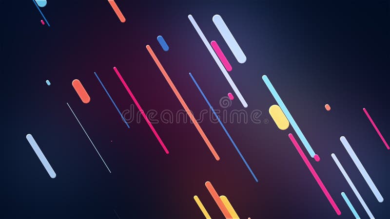 Motion Glowing Falling Lines in a 2D Style Animation with Liquid Effect ...