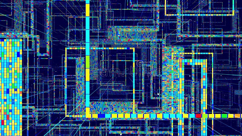 Motion Graphic, Camera Fly in Art Space, Multilayer Structure with ...