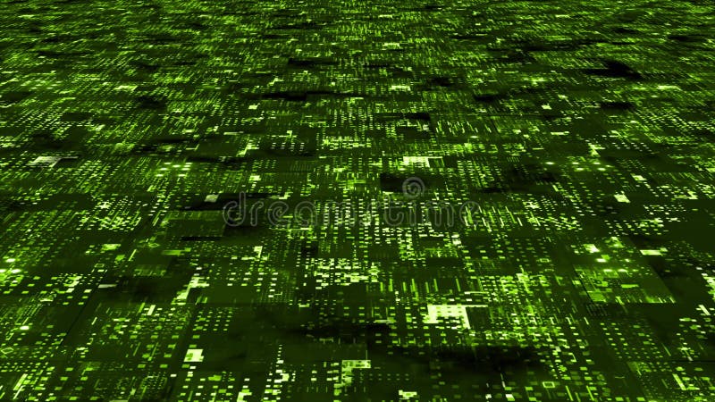 Motion Graphic 3D Digital Technology Futuristic Lime Green Particles Background. Technological ...