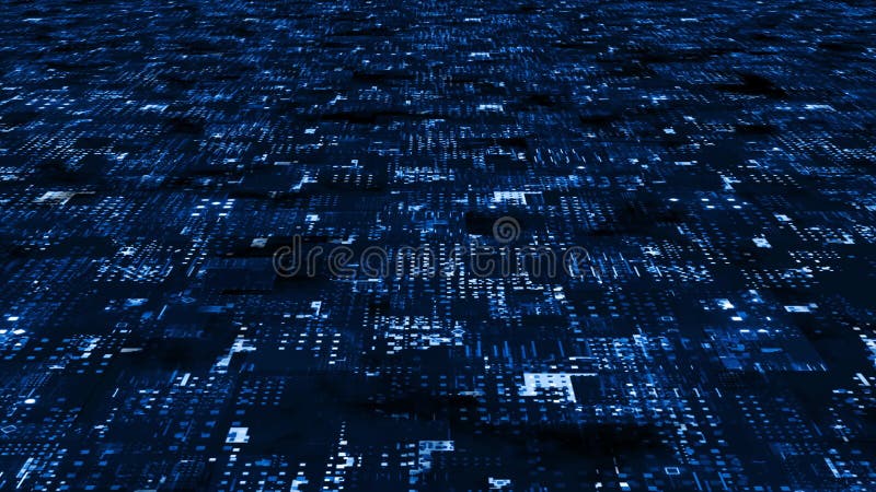 Motion Graphic 3D Digital Technology Futuristic Cyan Particles ...