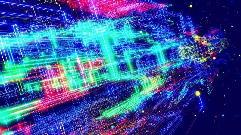 Motion Graphic, Data Flow. Hi Tech Stream of Datum, Motion Design Vj ...