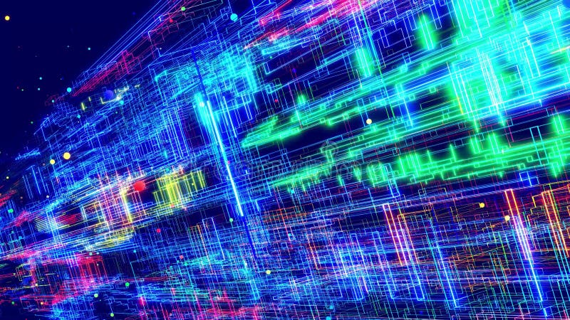 Motion Graphic, Data Flow. Hi Tech Stream of Datum, Motion Design Vj ...