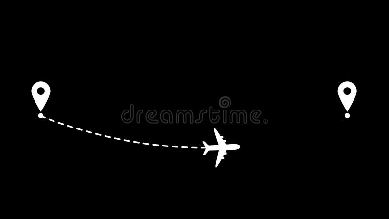 Airplane, Plane Path Animation. Motion Graphic Design. 4k. Stock ...