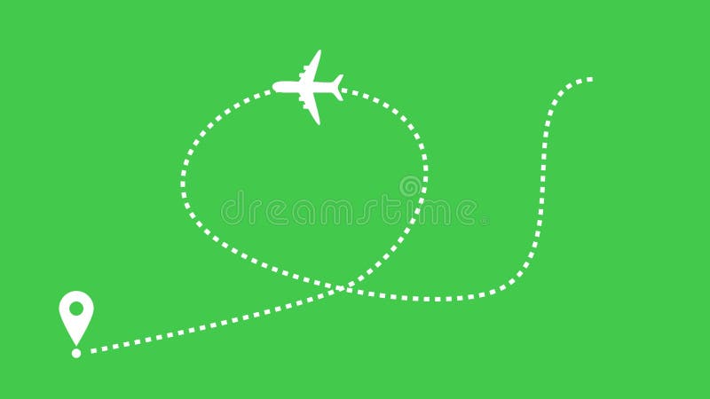 Airplane, Plane Path Animation. Motion Graphic Design. 4k. Stock ...
