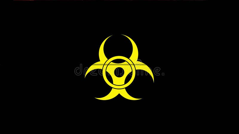 Motion Graphic of Digital Biohazard Warning Symbol Show Up and Virus ...