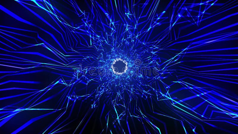 Motion Graphic of Flying into Digital Technologic Tunnel. 3D Render ...