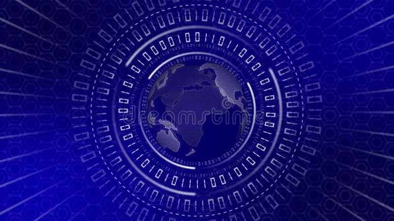 Binary Code in Blue Colour - Abstract Speed Motion in a Tunnel Design - Technology Background ...