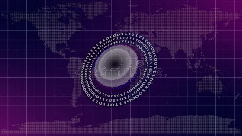 Binary Code in Blue Colour - Abstract Speed Motion in a Tunnel Design - Technology Background ...