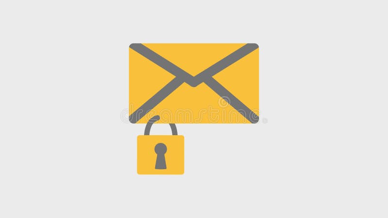 Animation of Message Security Symbols. Locked Envelope Stock Footage ...