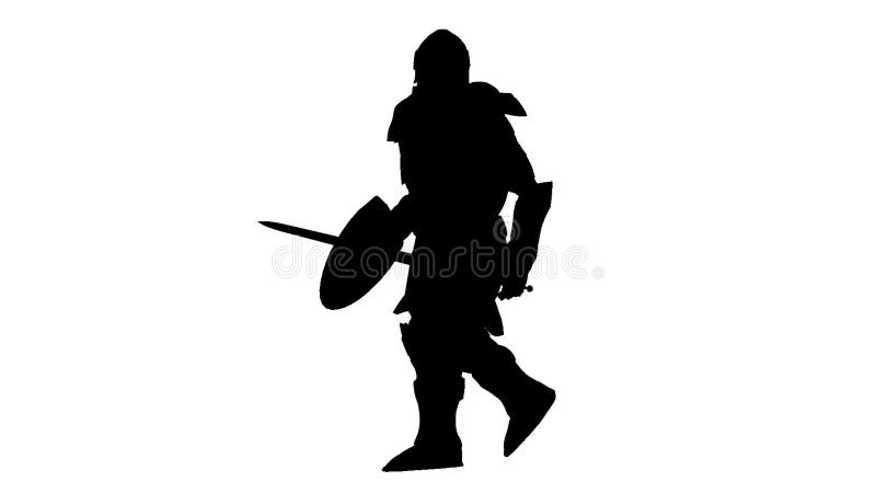 Black Silhouette of a Soldier. Alpha Channel. Alpha Matte. FullHD ...