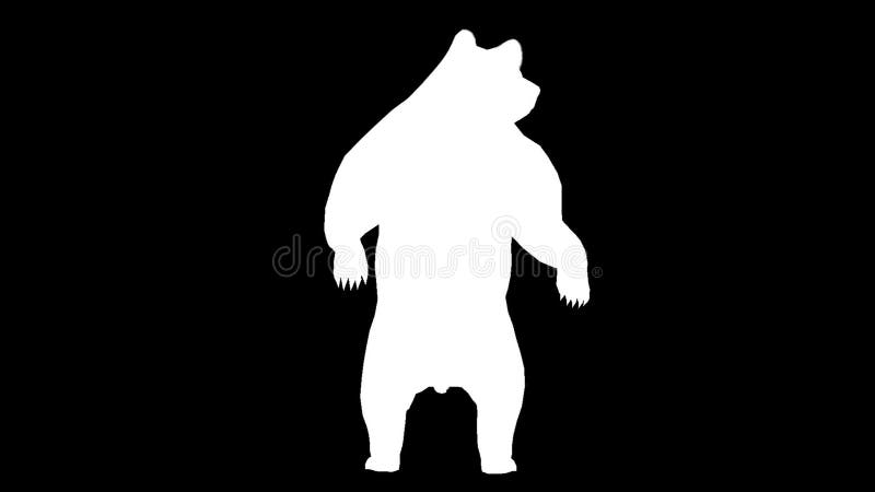Silhouette of a Bear. Alpha Channel. Alpha Matte. FullHD. Stock Video ...