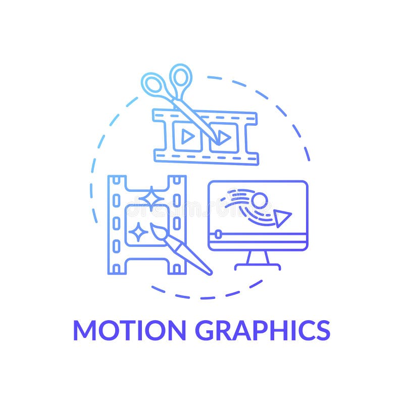 Motion Graphics Concept Icon Stock Vector - Illustration of linear ...
