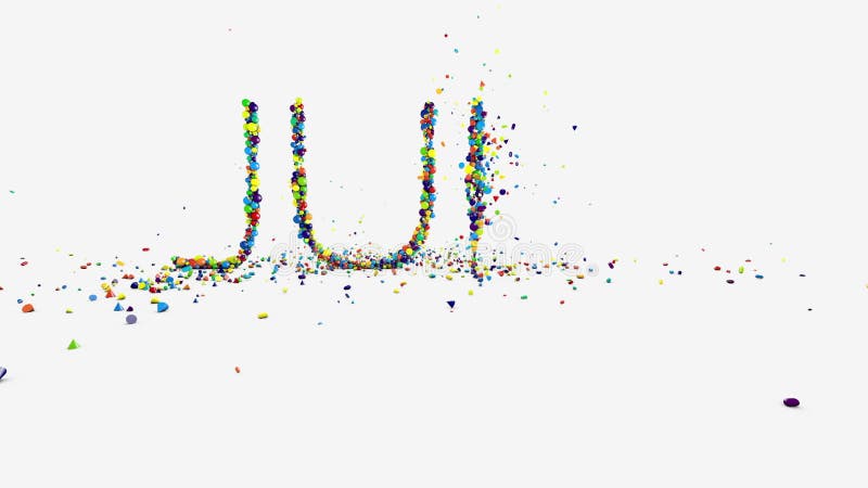 Motion Graphics - July Word Animation on White Stock Footage - Video of ...