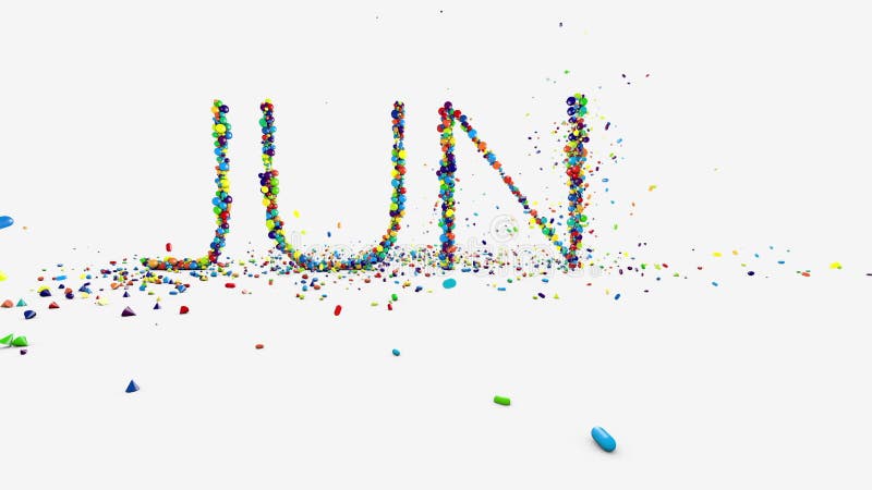 Motion Graphics - June Word Animation on White Stock Footage - Video of ...