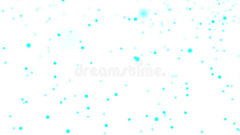 Motion Design Turquoise Particles Move Slowly Across the Screen. White ...