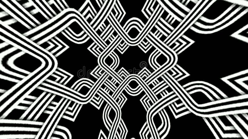 Motion Graphics of Three Dimensional Moving White Designs on Black ...