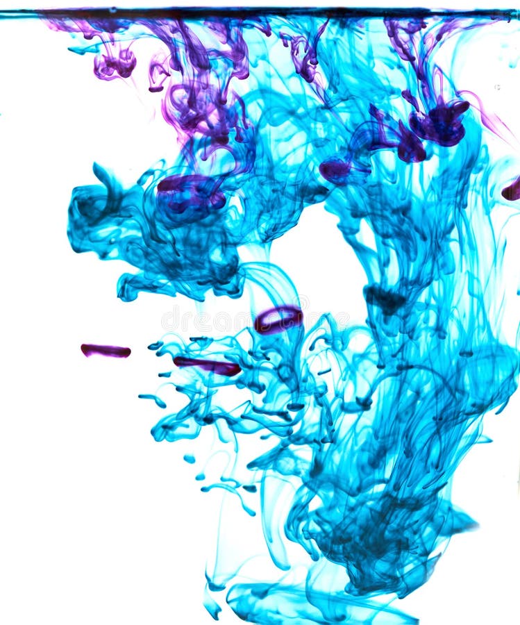 Motion Ink Color Drop in Water Make Cloud of Ink Under Water Isolated ...