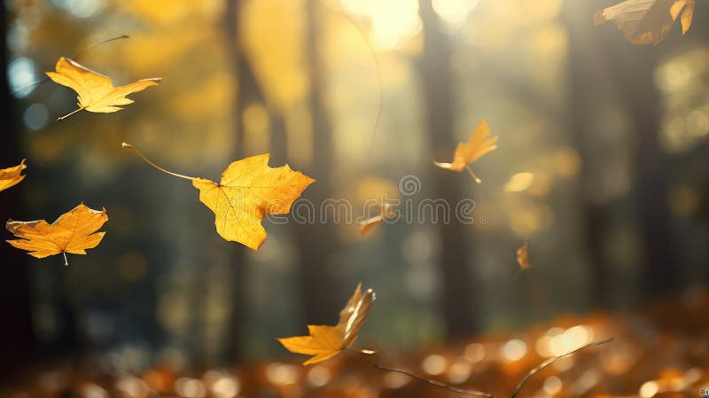 Motion Leaves Falling Background Stock Illustration - Illustration of ...