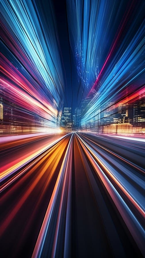 Motion Light Trails on an MRT Track, a High-speed Abstract. Stock ...