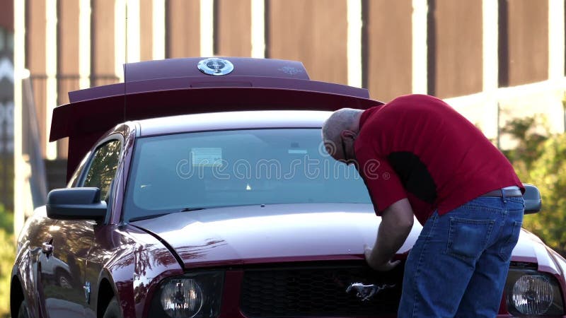 Motion of Man Looking Broken Car Engine Stock Video - Video of male ...