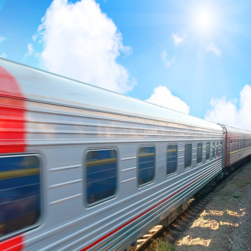Motion Modern Railway Train Stock Image - Image of blue, movement ...
