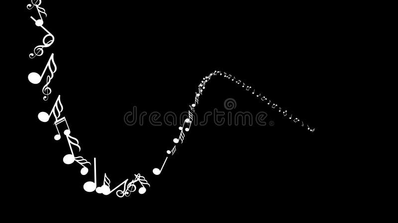 Motion the Musical Notes. Black Background Stock Video - Video of ...